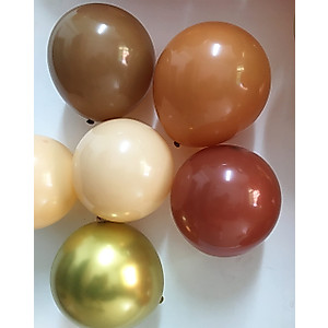 Fall boho Balloon Garland - Nude Tan Coffee Brown Gold Balloons Arch Kit for Autumn Nuetral Baby Bridal Shower Wedding Birthday Party Decorations
