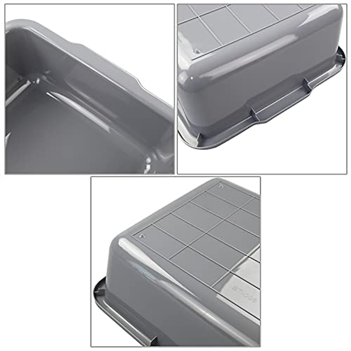 Gloreen 4 Packs Large Bus Tub Tote Box, 35 L, Gray Dish Pan Basin
