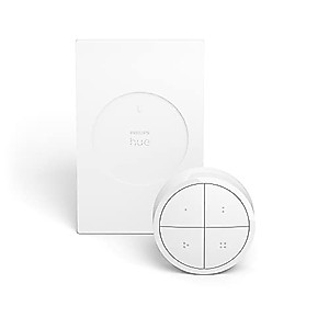 Philips Hue Wall Tap Dial Light Switch, Installation-Free, Smart Home, Exclusively for Philips Hue Smart Lights, White, 2-Pack