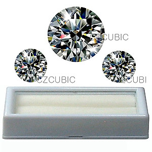 Cubic Zirconia Round shape 16.00 MM 15.00 CT size 1 pc + 6.50 MM 1 CT size 2 pcs +1 FREE BOX for CZ set