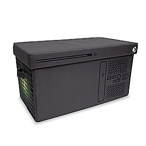 Ukonic Xbox Series X Logo Collapsible Storage Bin Chest with Lid | Fabric Basket Container with Handles, Cubby Cube Closet Organizer | Video Game Gifts And Collectibles | 24 x 12 Inches