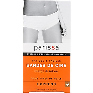Parissa Quick and Easy Wax Strips Face and Bikini 16 Strips (Pack of 2)