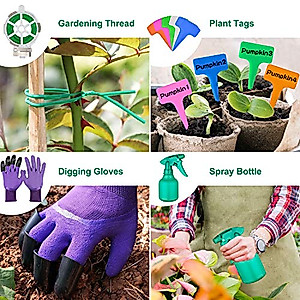 Tudoccy Garden Tools Set 83 Piece, Succulent Tools Set Included, Heavy Duty Aluminum Gardening Tools for Gardening, Non-Slip Ergonomic Handle Tools, Durable Storage Tote Bag, Gifts Tools for Men Women