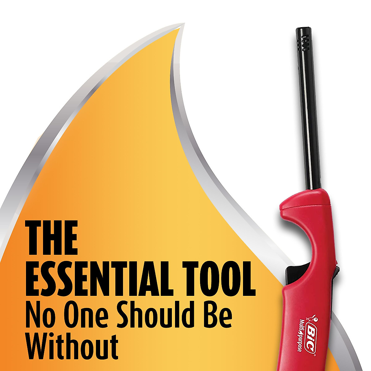 BIC Multi Purpose Lighter with Long Metal Wand, Classic Collection, Great Lighter for Candles, Grills and Fireplaces, 2 Count Pack of Lighters