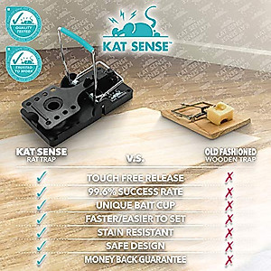 Large Rat Traps, Set of 6, Reusable Pest Control Solutions for Trapping Against Mouse, Chipmunk, and Squirrel. Instant Humane Kill Rodent Snap Trap That Work