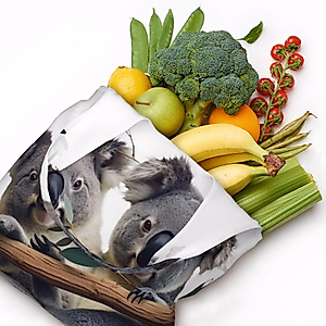 Funny Koalas Print Canvas Tote Bag Aesthetic Tote Bag Reusable Shopping Bag For Women Men Gift Bag