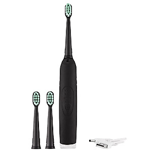 Oral Basics Sonic Electric Toothbrush with 2 Replacement Brush Heads, USB Rechargeable