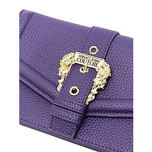 Versace Couture Purple Sketch Grainy Wallet, berry, M