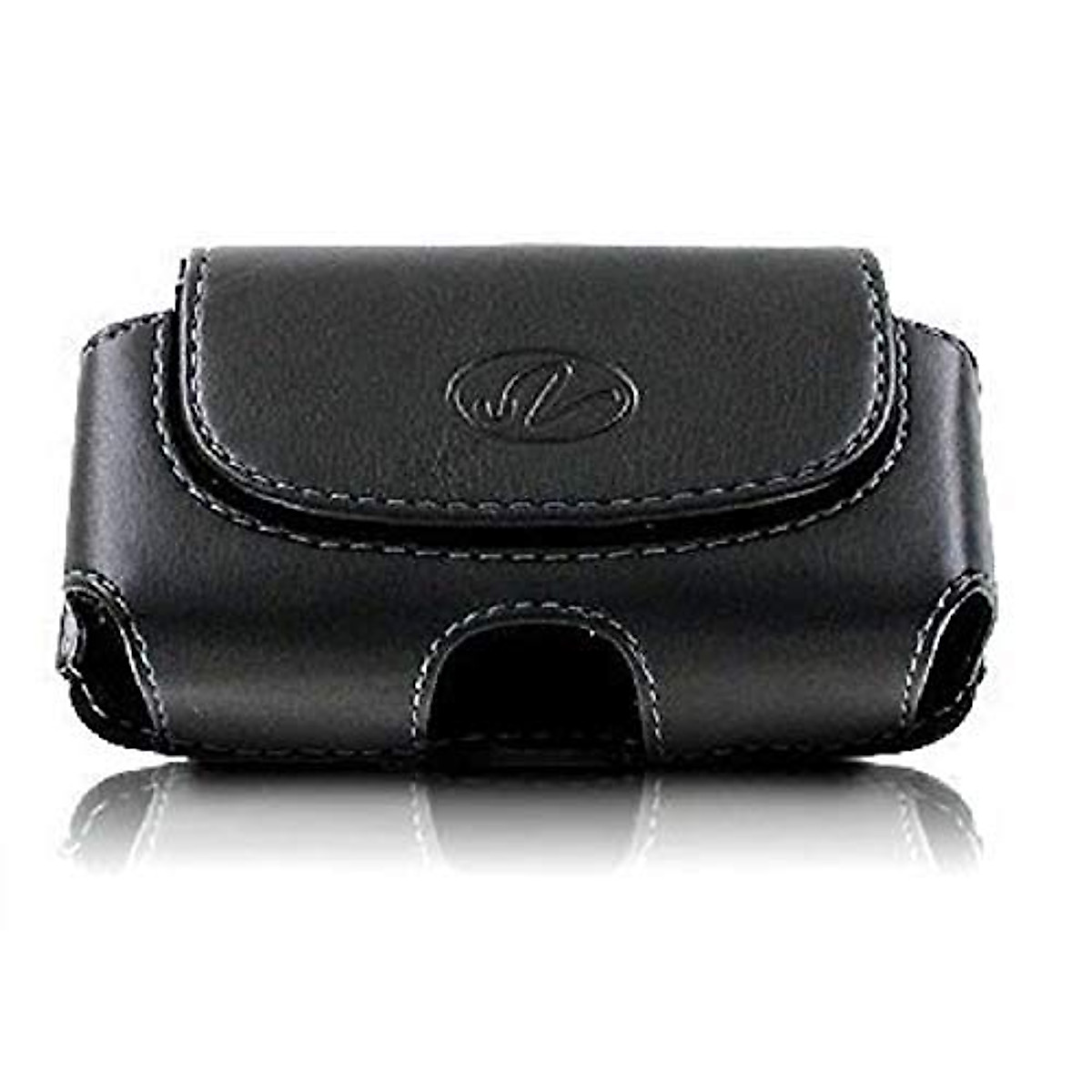 Wonderfly Horizontal Holster for Flip Phone or Smartphone Up to 4.375x2.30x0.90 Inch in Dimensions, a Leather Carrying Case with Belt Clip and Belt Loops