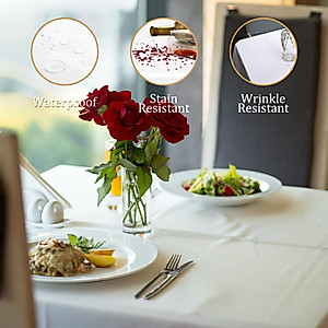 BRILLMAX 4 Pack White Table Clothes for Rectangle Tables 60 x 84 Inch Tablecloths - Polyester Fabric Waterproof Stain and Wrinkle Resistant Washable Table Cloth