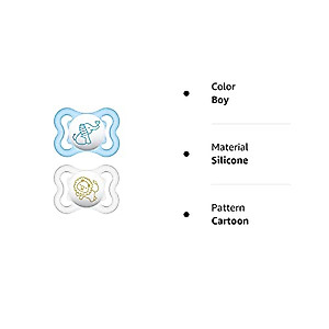 MAM Mini Air Pacifiers, Sensitive Skin Pacifier 0-6 Months for Breastfed Babies, Baby Boy Pacifiers, 2 Count (Pack of 1), Designs May Vary