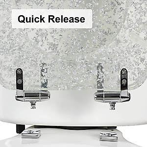 Resin Toilet Seat Elongated Soft Close Quick Release Heavy Duty Toilet Seats with Glitter Cover Acrylic Seats Silver Foil 19 Inch