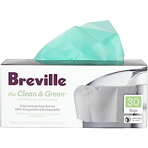 Breville Die-Cast Steel Juice Fountain Elite with Free 30 Count Pulp Container Bags