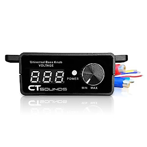 CT Sounds Universal Bass Knob - Digital Voltmeter, Blue LED Display, Remote Gain Control, Power Switch, Durable, Pushable ON/Off for Amp