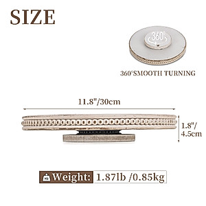 Lazy Susan Organizer Wooden Turntable: Hanobe White Round Wood Trays for Decorative Kitchen Counter Coffee Table Home Decor with Beaded Spice Spinner