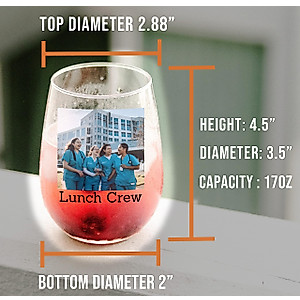 Personalized 17oz Printed Photo Picture Stemless Wine Glass – Birthday Gifts for Women Friendship, Best Friend Gift Ideas, Girls Trip Gift Unique Funny, Fun Gifts for Friends Female Sister, Cute Cup