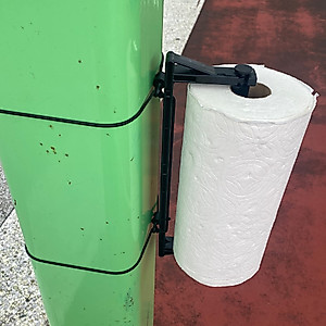 YYST Hanging Paper Towel Holder Portable Paper Towel Holder for RV, Camping,Tent, Grill, Garage, Car Backseat, Fence, Patio Umbrella, Beach Umbrella, etc with 2 Hooks (1)