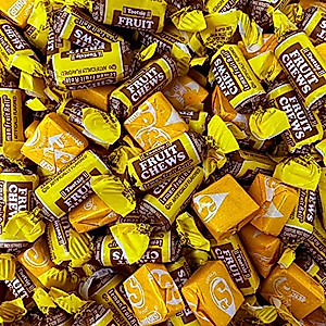 Chewy Lemon Candy Taffies - 3 lbs - Lemon Starburst and Tootsie Fruit Chews Soft Taffy Candies - Yellow Fun Sized Fruity Lemon Chew Assortment - Individually Wrapped, 48 oz.