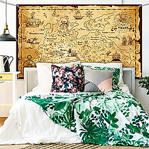 Pirate Treasure Map Backdrop Background Island Treasure Map Banner Nautical Wall Tapestry Hanging Decoration for Treasure Hunt Theme Party Birthday Party Photo Shooting Booth Props