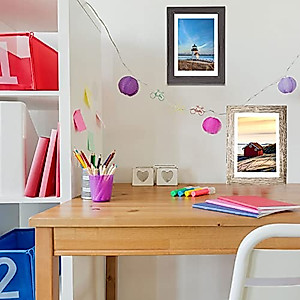 5x7 Picture Frames Set of 8, Rustic Picture Frames Multi Wood Pattern, HD Plastic Cover (Plexiglass) Display Photos 4x6 with Mat or 5x7 Without Mat,Vertical and Horizontal Formats for Wall Hanging and Tabletop Display,Perfect for Rustic Home & Office Deco