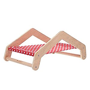 balacoo Ferret Hammock Wooden Elevated Pet Bed Cat and Dog Hammock Bed Elevated Cloth Bed Raised Pet Cot Hamster Sleeping Bed Pet Supplies Stuffed Hamster