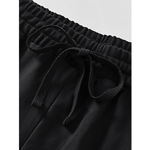 Weintee Men's 34" Inseam Tall Cotton Sweatpants with Pockets L Black