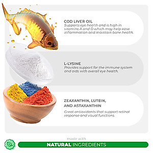 Eye Support for Dogs - 90 Soft Chews - Dog Supplements for Vision, Eye Vitamins for Dogs, with Cod Liver Oil Antioxidant, Dog Omega Supplement, Omega 3 EPA and DHA Fatty Acids.