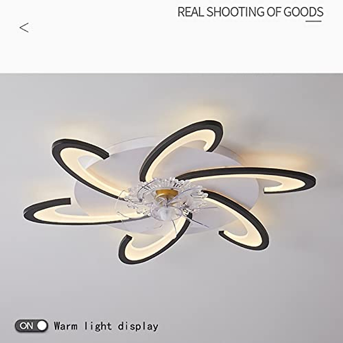 Ceiling Fan with Lights Remote Control, Bladeless Remote Control Ceiling Fans, 32.28" White Ceiling Fan with Light for Bedroom Living Room Kitchen