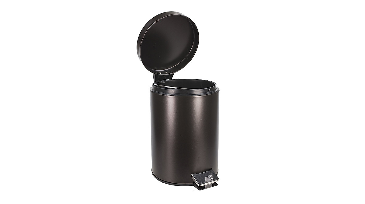 Home Basics Bronze 3L Step Trash Can - Modern Waste Bin for Kitchen ...