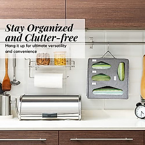 Sprucewise Fabric Ziplock Bag Organizer for Drawer - Plastic Bag Organizer, Baggie Organizer for Drawer, Ziplock Box Holder for Quart, Gallon, Snack, Sandwich Bag Organizer, Baggie Holder