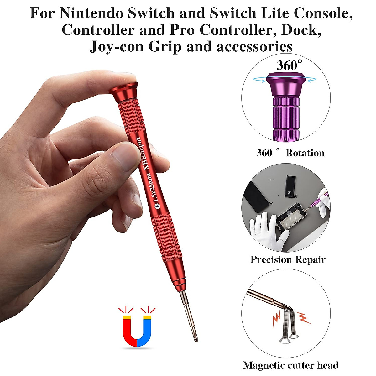 Triwing Screwdriver, Repair Kit Compatible for GameCube Game Boy Nintendo 3DS & 2DS 64 DS NES Super Nintendo Wii Wii U Switch Consoles and Controllers