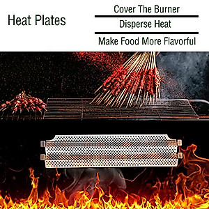 Damile Stainless Steel Grill Heat Plates Heat Shield Burner Cover, BBQ Gas Grill Replacement Parts for Viking VGBQ 30 in T Series, VGBQ 41 in T Series, VGBQ 53 in T Series, VGBQ30, VGBQ41, VGBQ53
