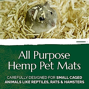 ChanvraPet All Purpose Hemp Pet Mats, Made of 100% Naturally Grown Hemp, No Chemicals Added, Reptile & Chicken Nesting Pads, Great for Terrariums, Small Tanks, and Cages