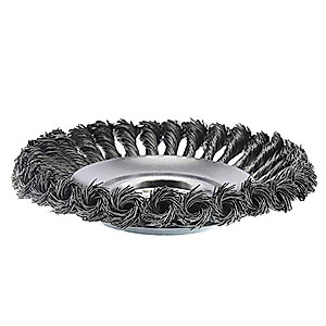 HUYUR 6 Inches Garden Weed Eater Brush Round Steel Wire Wheel Brush with Cutter Head for Lawn Mower Grass Eater Trimmer Brush Cutter Tools Parts Rust Removal Tools