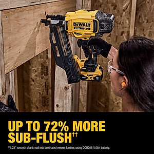 Dewalt DCN920P1 20V MAX Brushless 21-Degree Lithium-Ion Cordless Plastic Framing Nailer Kit (5 Ah)