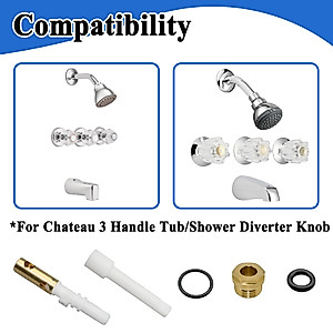 1Set 94543 Stem Extension for Three Valve Tub and Shower Diverter Knob, Fix Plumbing Fixture