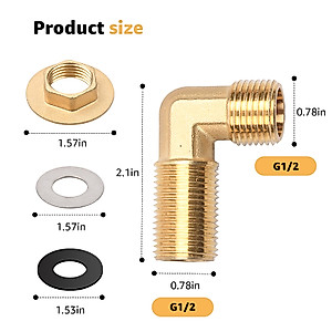 Aomitop 1/2 IPS and G1/2 Faucet Installation kit for Wall Mount Commercial Faucet,backsplash Mount Set