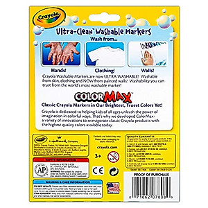 Crayola Ultra-Clean Washable Markers, Broad Line, 8 Count