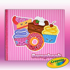 Crayola Scrapbook Activity Craft Kit, Mess Free Journal Set for Kids, Drawing Art Supplies Included Scrapbook, Pattern Sheets, Cut Outs, Gem Stickers, Sequins, Crayola Washable Markers, Tape and