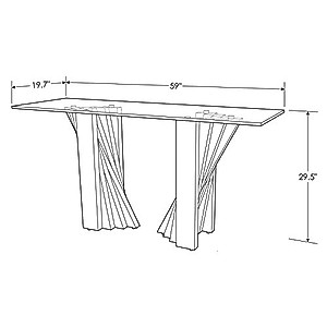 Modern Falcone Console Table - Clear Glass with Polished Stainless Steel Base