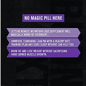 Jacked Factory Lean PM Night Time Fat Burner, Sleep Aid Supplement, & Appetite Suppressant for Men and Women - 60 Stimulant-Free Veggie Weight Loss Diet Pills