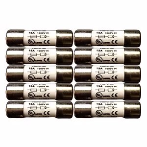10pcs PV Fuse 1000v DC 15A UL Listed 10x38mm Solar in-line