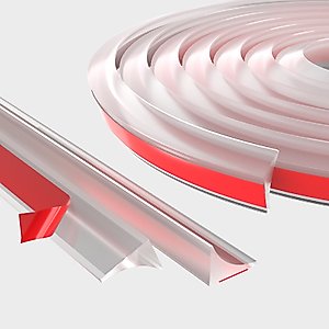 39 Inch Collapsible Shower Threshold Water Dam Barrier,Self Adhesive Silicone Shower Water Bathtub Splash Guard Bathroom Kitchen Water Stopper Blocker for Dry and Wet Separation Seal Strip Edge Trim