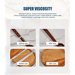 Weglau Wood Glue, Wood Adhesive,Instantly Strong Adhesive,Suitable for Wood, Oak, Wooden Craft, Wooden Product, Wood Edge,Paper, etc. - 20g