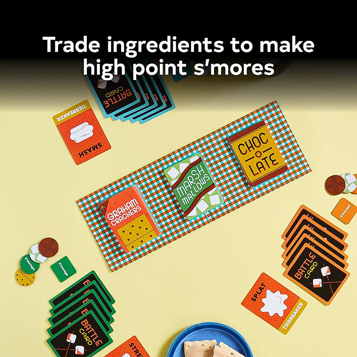 Chronicle Books S’Mores Wars: The Campfire Card Game of Snack Attacks (Competitive Card-Drafting Marshmallow Game for The Whole Family, Fast & Fun Food-Themed Card Game),Multicolor