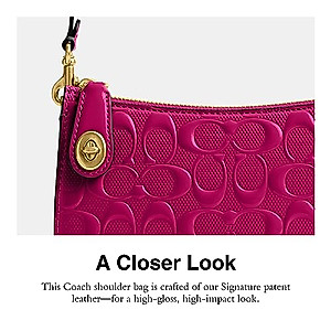 COACH Patent Signature Leather Penn, Magenta