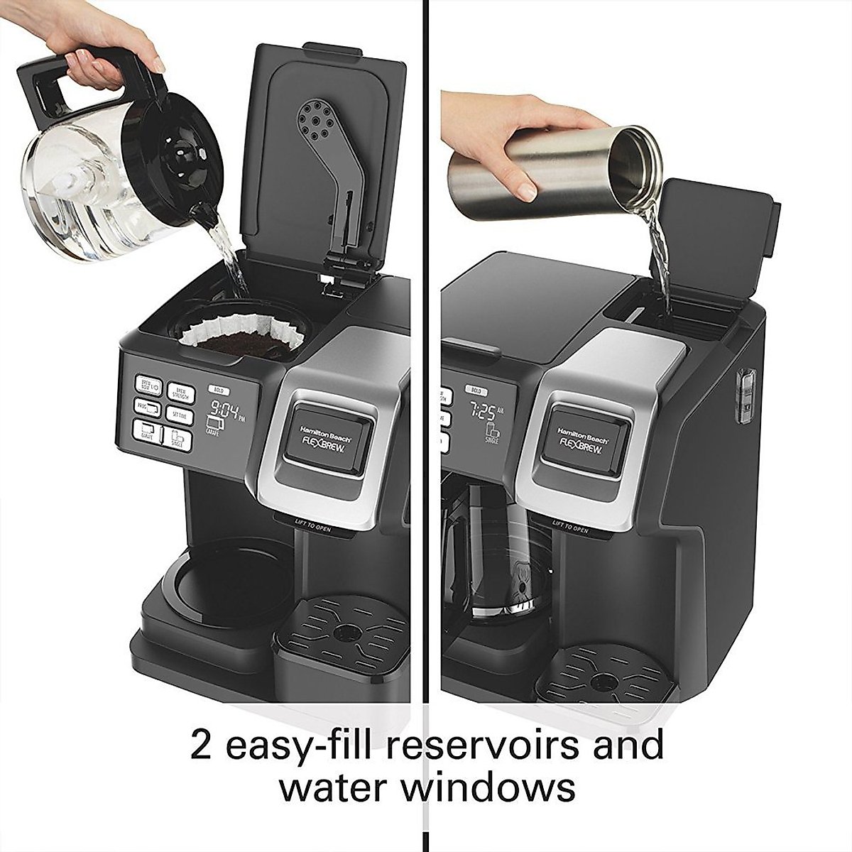 Hamilton Beach FlexBrew 2-Way Brewer Programmable Coffee Maker (49976) Bundle with Support Extension