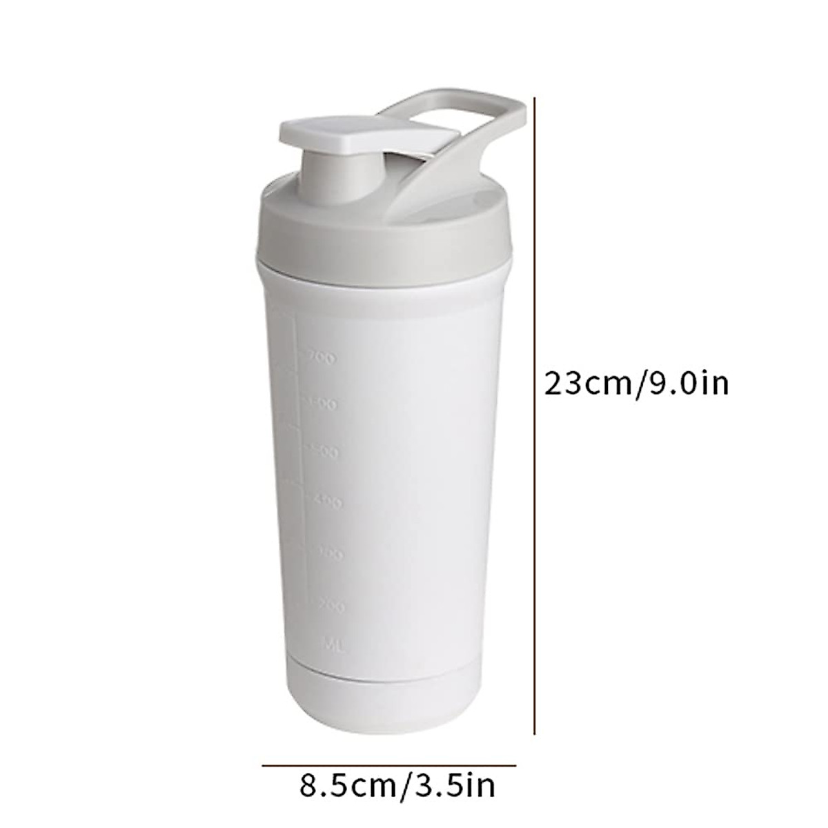 ComfyoneCHP Detachable Bottom Stainless Steel Water Bottle Protein Mixing Shaker Tumbler Removal Ball and Bottom Easy Clean Leak-Proof Blender Cup 28oz (800ml) for Gym (White)
