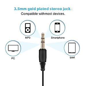 AGPTEK IPX8 Waterproof in-Ear Earphones, Coiled Cable Swimming Earbuds with Stereo Audio Extension Cable, Wired, Black