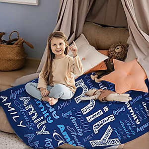 Personalized Baby Blankets for Boy Girls, Custom Blanket with Name, Customized Soft Plush Flannel Throw Blankets Gifts for Kids Adults 30"X40"